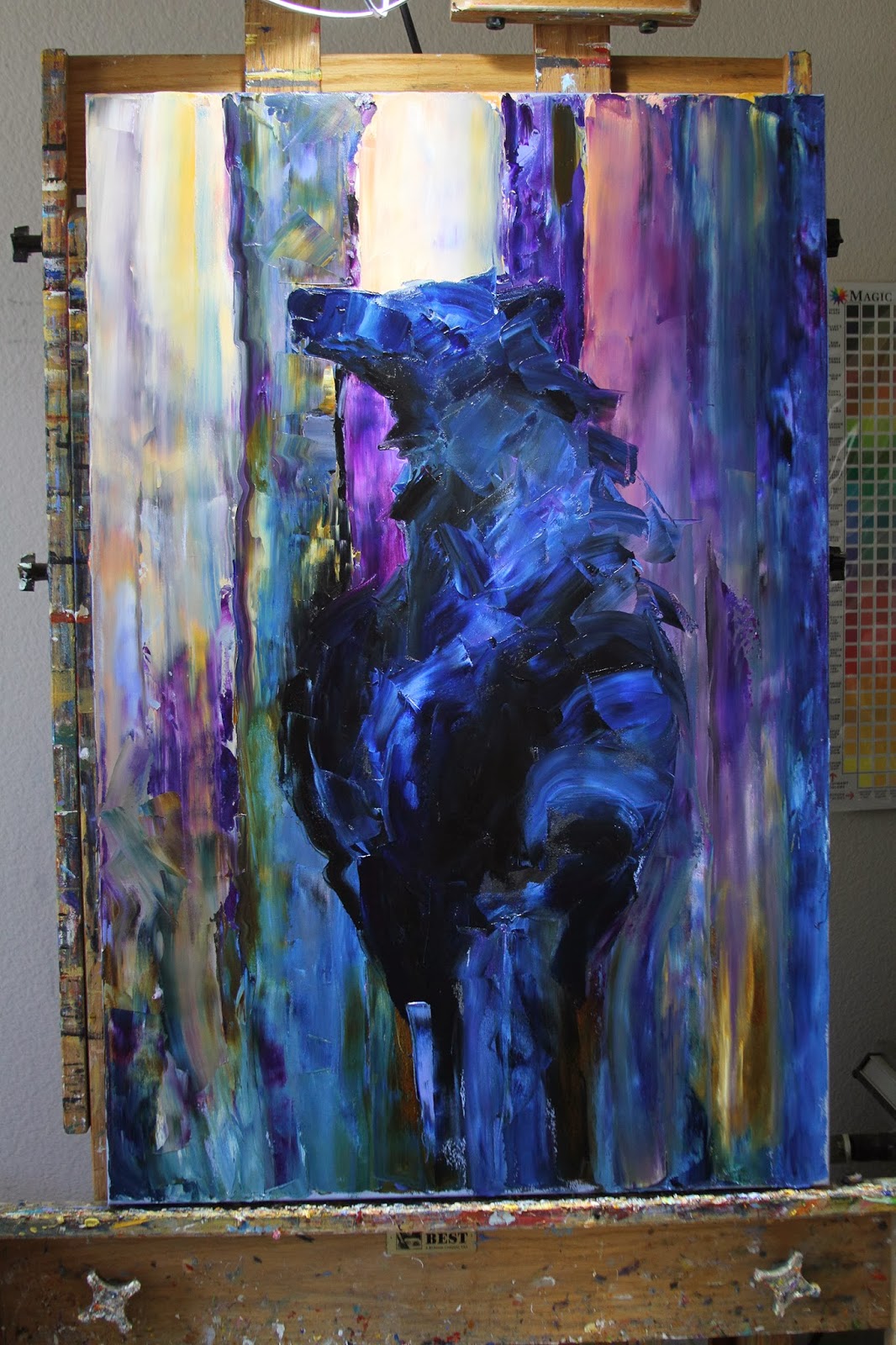 Daily Painters Abstract Gallery: Contemporary Wolf Painting in Progress ...