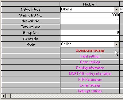 Setting IP address of Ethernet Module Interface and Mitsubishi PLC
