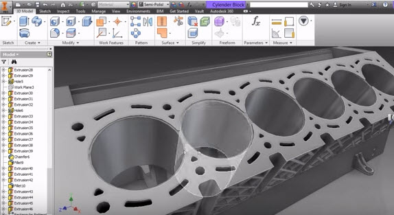 วิธีการใช้ โปรแกรม Autodesk Inventor ในการเขียน3D ชิ้นส่วนของเสื้อสูบ ...