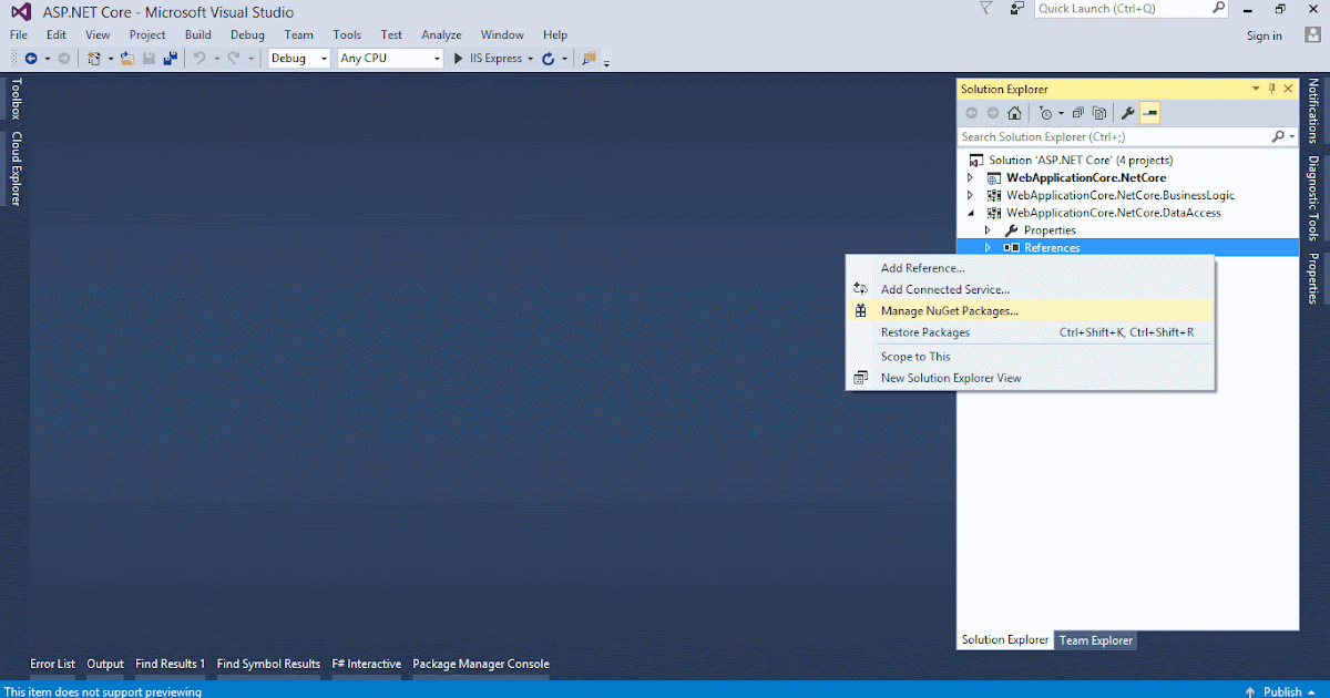 Imran Javed Zia: .NET Core 1.0 Connecting SQL Server Database