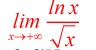 (lim(ln(x)/sqrt(x), infinity) et le cas général (lim(ln(x)/x^r) r >0