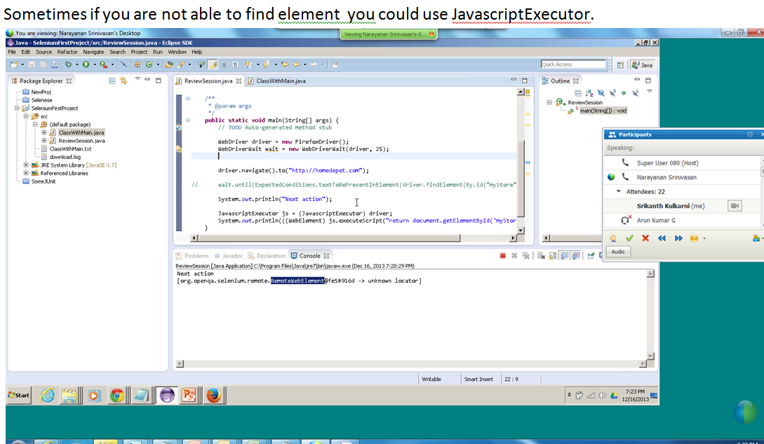 Selenium Programming: Selenium notes