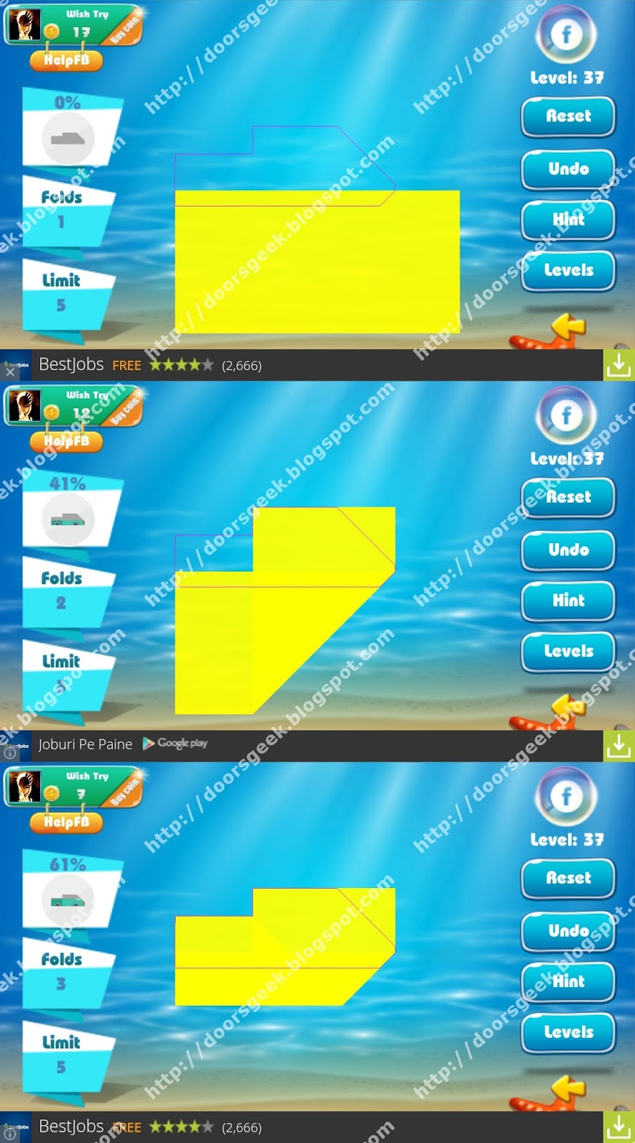 Paper Folding Origami Level 37 Solution Doors Geek paper-folding-origami-level-37-solution-doors-geek