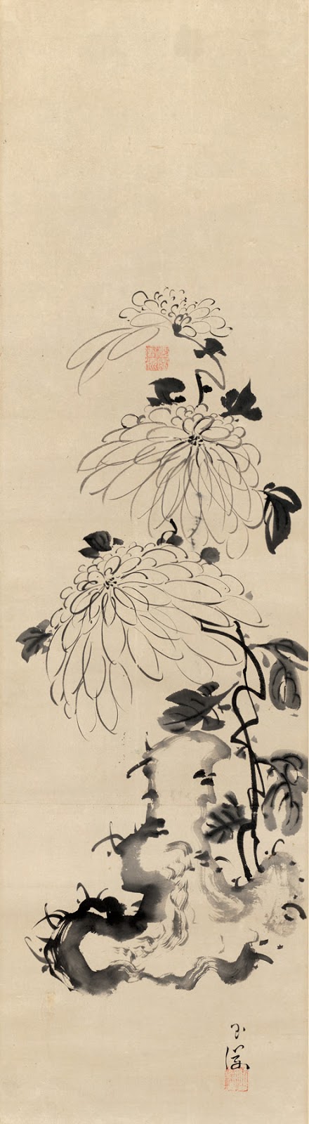 Tokuyama Gyokuran - Crisantemos | Crecidas de Otoño