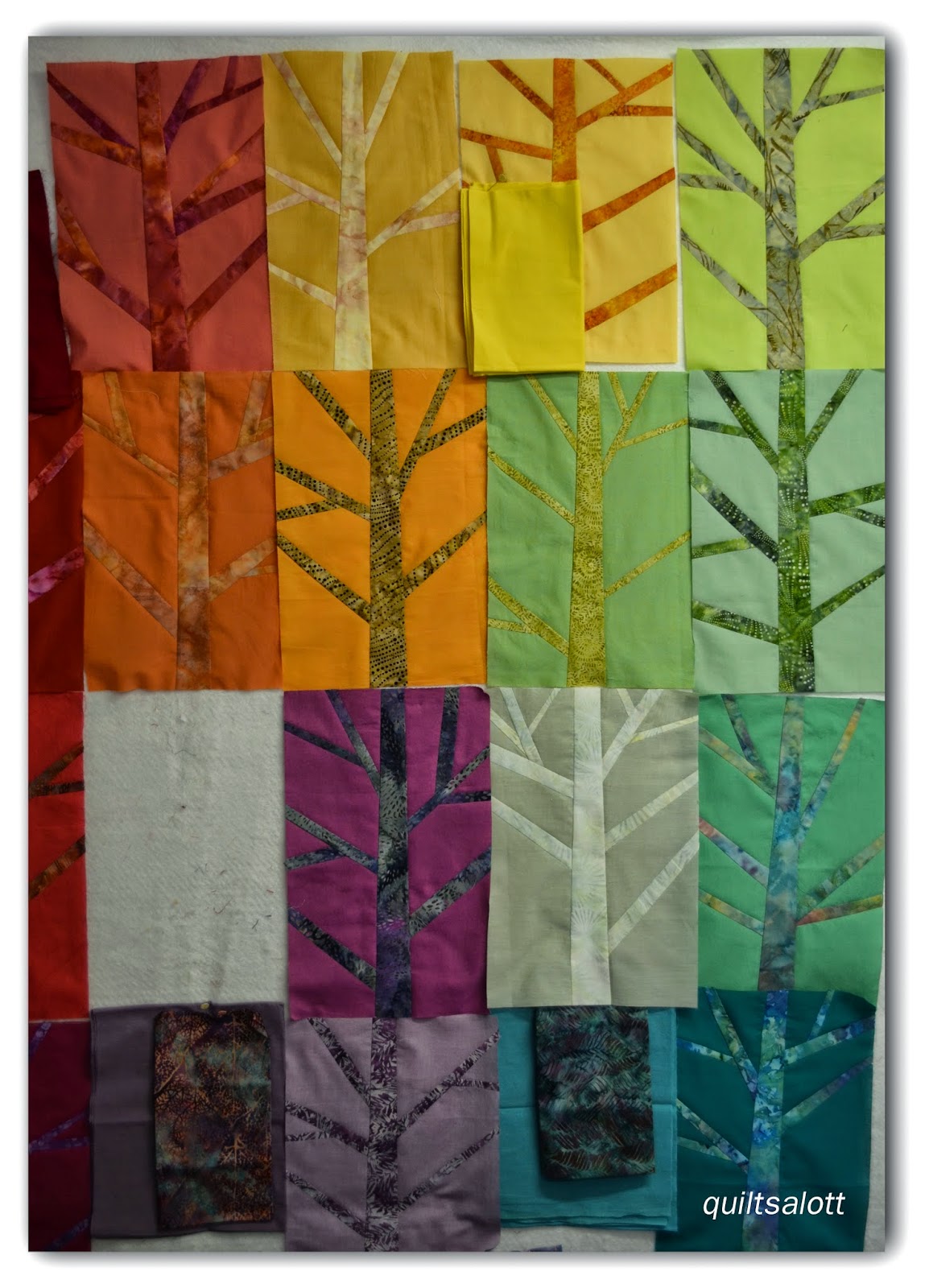 Quiltsalott: Trees in nature and patchwork