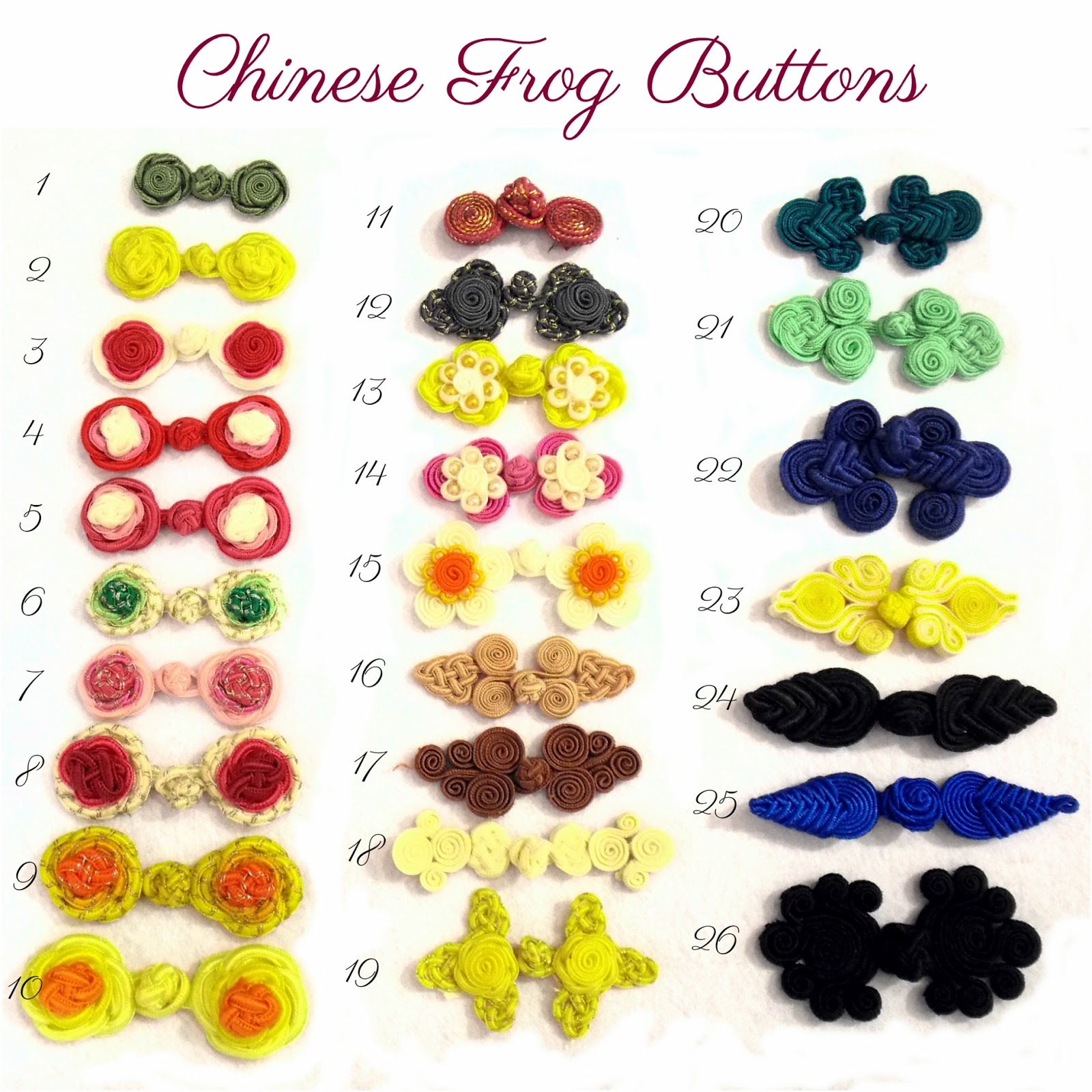 Ani Wasabi Craft Supplies: CHINESE FROG BUTTONS