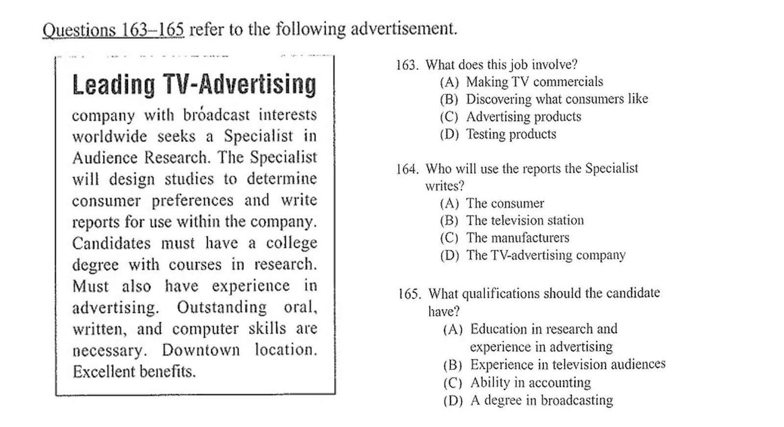 Full TOEIC Test 1 | Full Toeic Test Online Free
