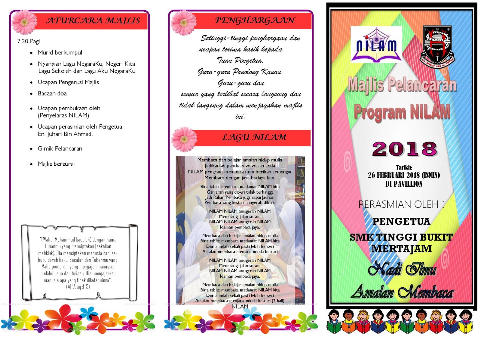 HSBM LIBRARY: MAJLIS PELANCARAN PROGRAM NILAM 2018