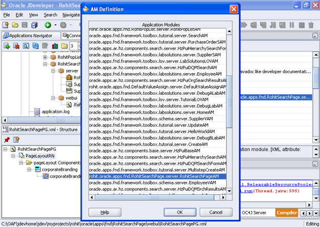 Oracle Application's Blog: Query Bean in OAF.How to Create Query Bean Search page in OAF