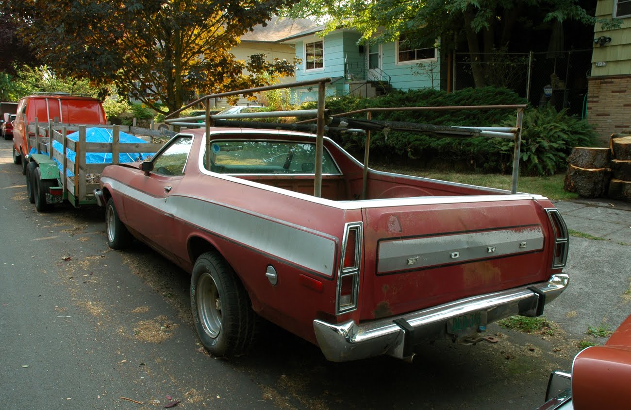 OLD PARKED CARS.: 1974 Ford Ranchero.