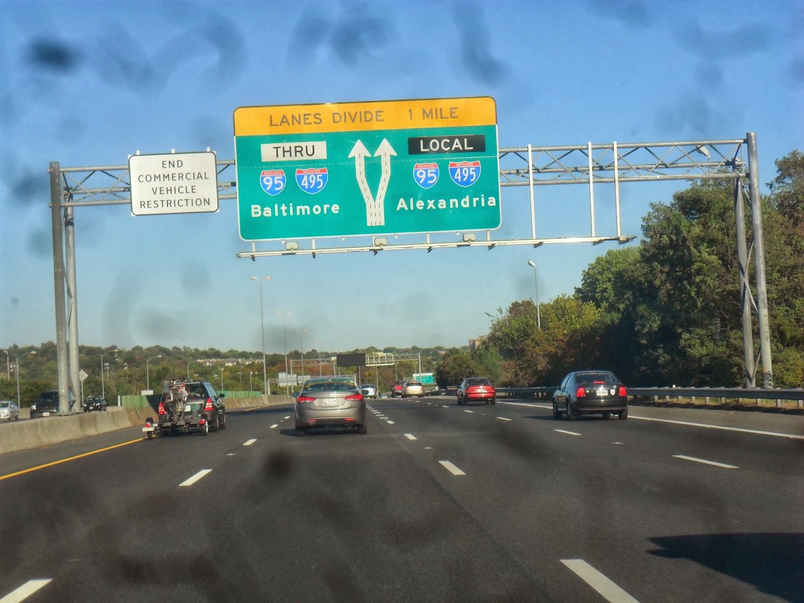 Luke's Signs: I-95/I-495 express & local lanes in Northern VA