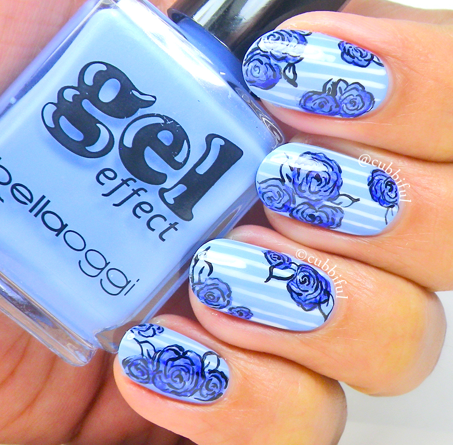 Blue Rose Nail Decals