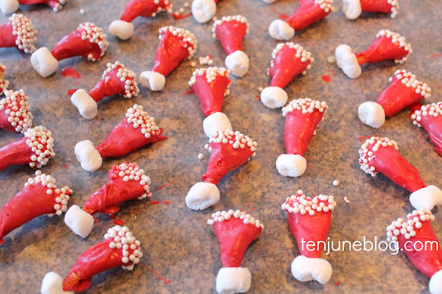 Ten June: Santa Hat Bugles + Sugar Cookie Chex Mix Christmas Recipe