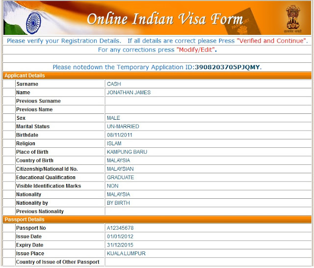 Incredible India : Visa Application ~ Kaki Berangan