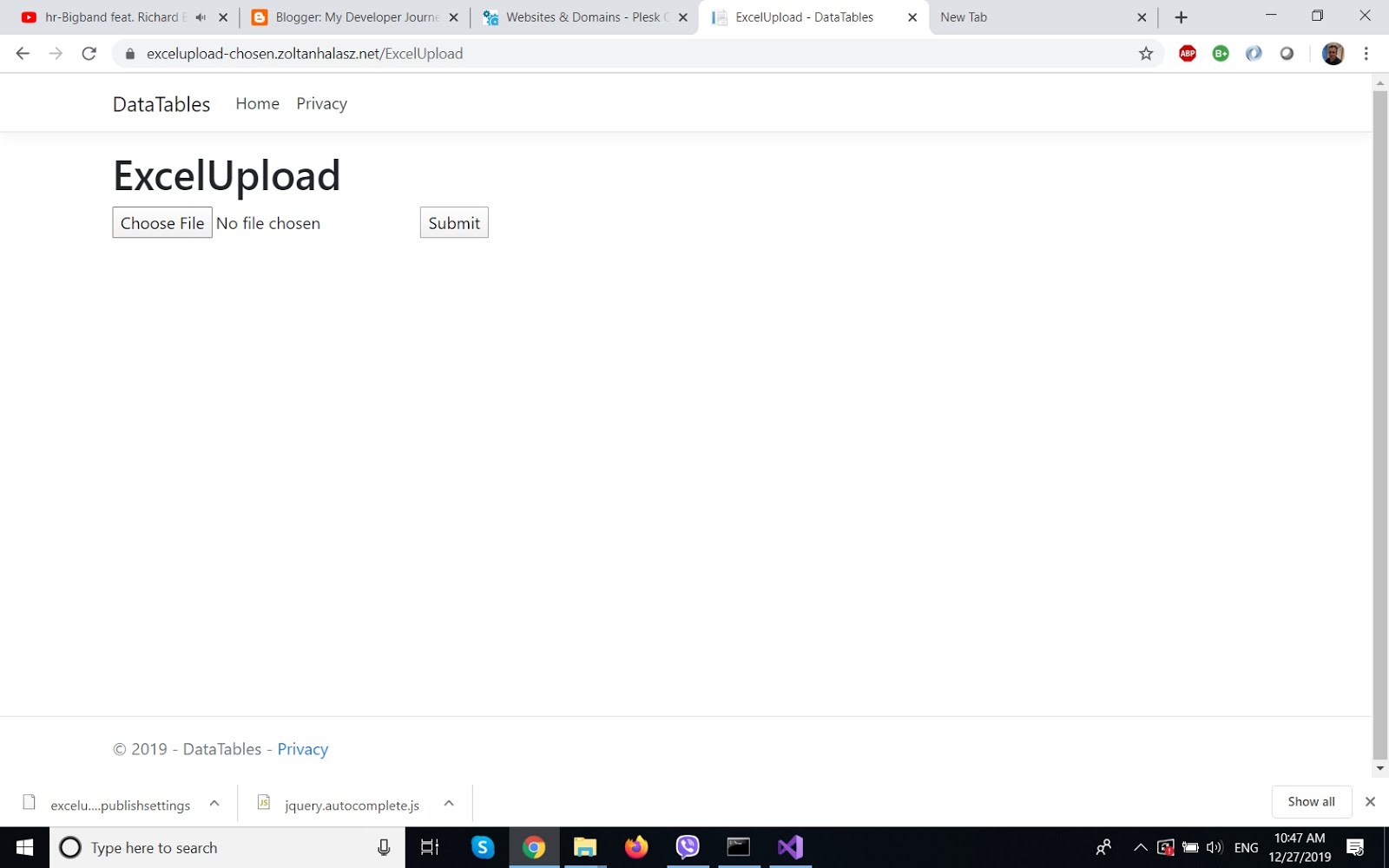 My Developer Journey Simple Excel Upload And Chosen Select Tutorial Using Aspnet Core Razor