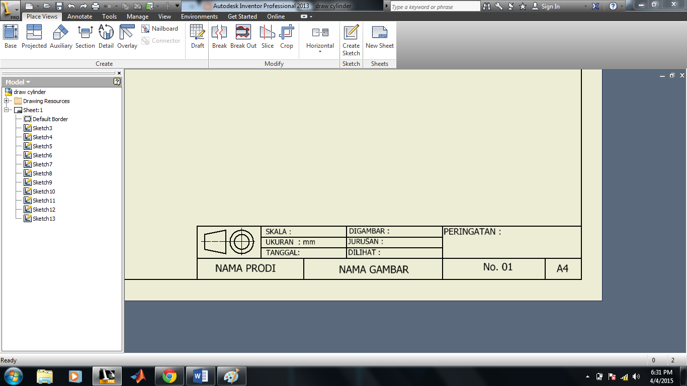 Tutorial INVENTOR (part 2) Membuat Kepala Gambar atau Kop Gambar ...