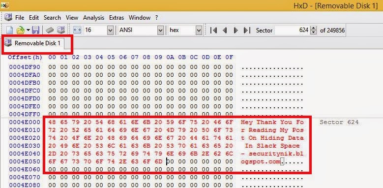 Learning by practicing: Hiding Data in Slack space: USB Drive
