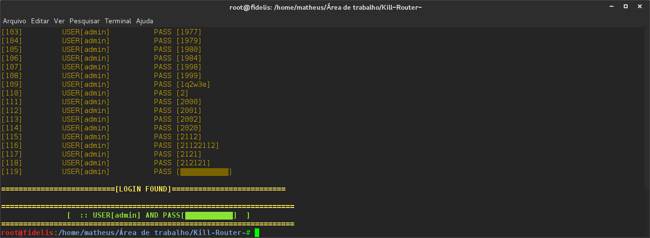 Kill-Router :: Brute Force em senhas de Roteadores e Painéis utilizando Python - Nanoshots ...
