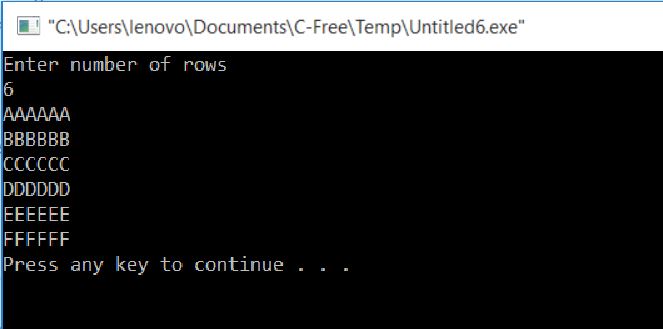 All C Programs Alphabetical Pattern Programs In C