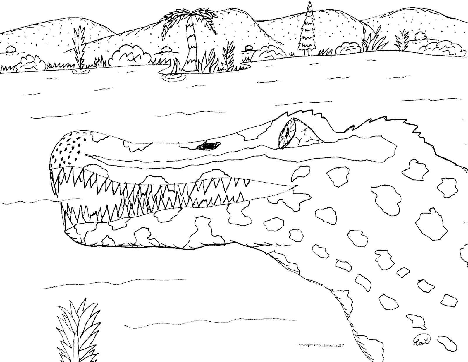 Robin's Great Coloring Pages: Suchomimus & Spinosaurus & Baryonyx