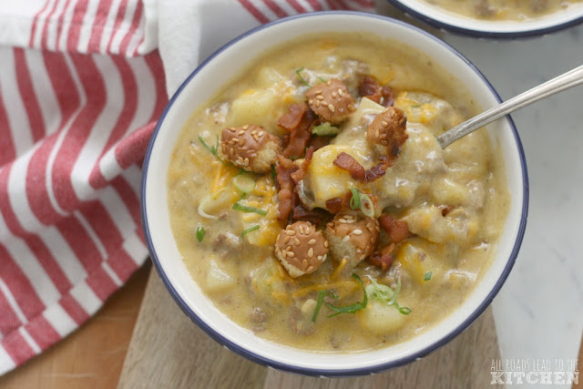 Bacon Cheeseburger Chowder inspired by Popeye | #FoodnFlix | All Roads ...