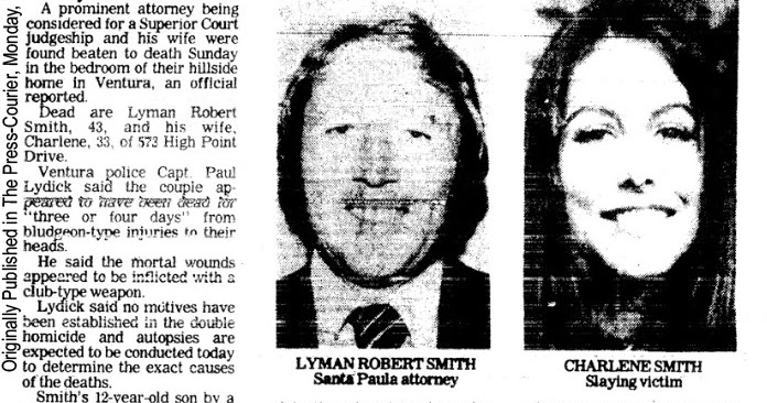 Ventura County's Cold Cases: Charlene & Lyman Smith: Article: Attorney ...