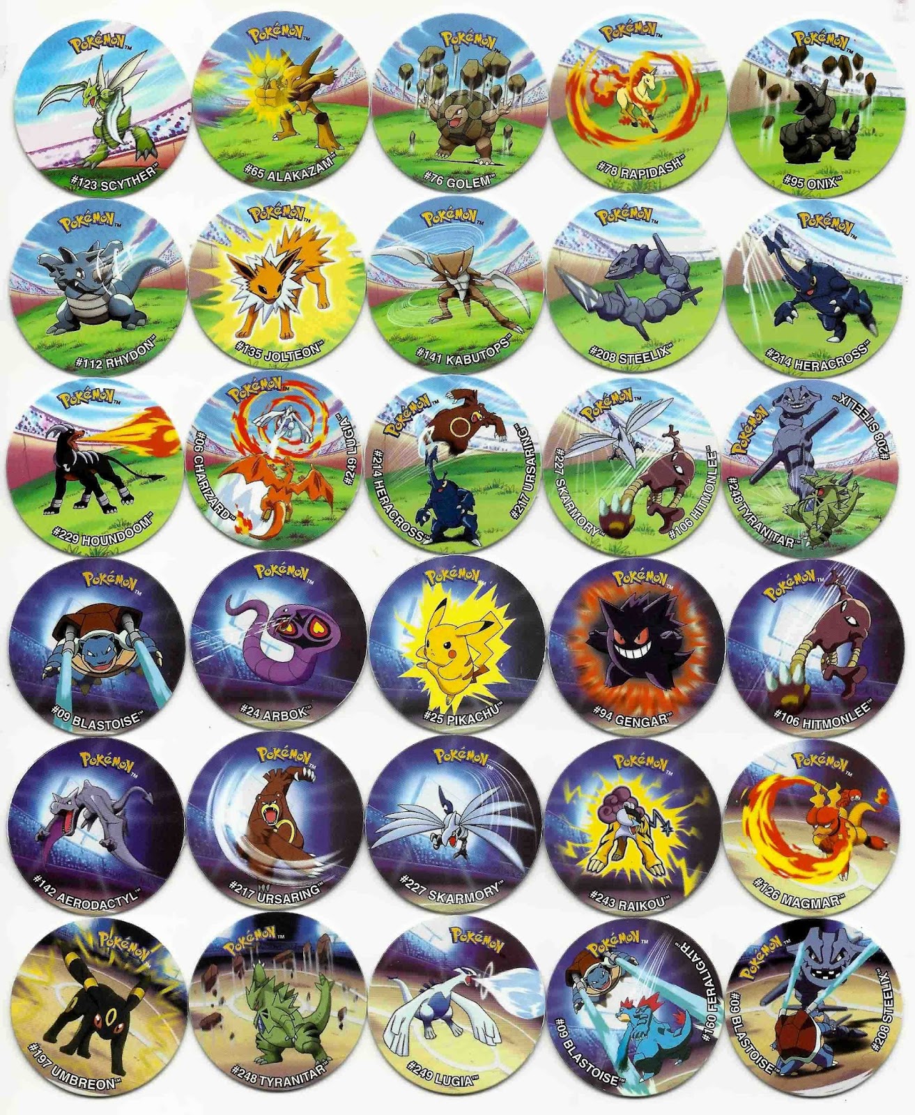 El Sello Verde: Tazos Pokémon League, álbum y pegatinas