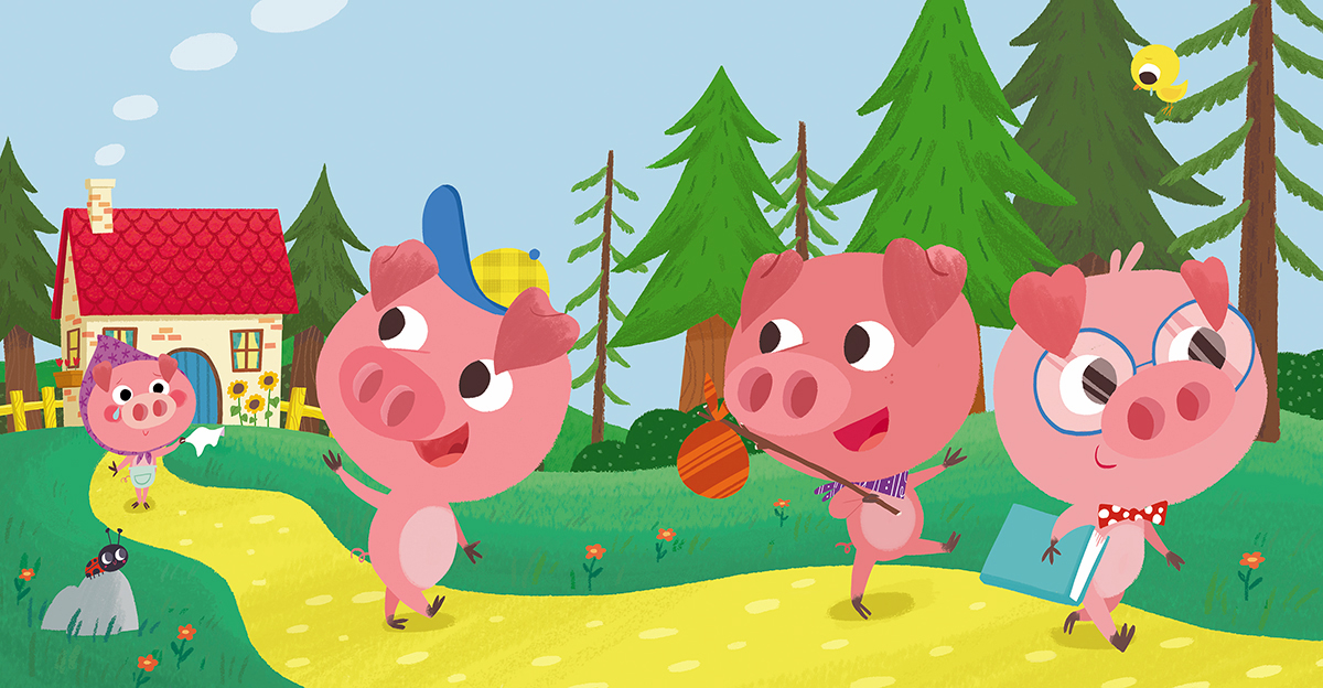 Kate Jeong's illustration: The Three Little Pigs