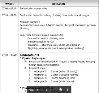 Contoh RPPH/ RKH Sentra Balok PAUD Tema Binatang 2017/2018 | RPPH RKH ...