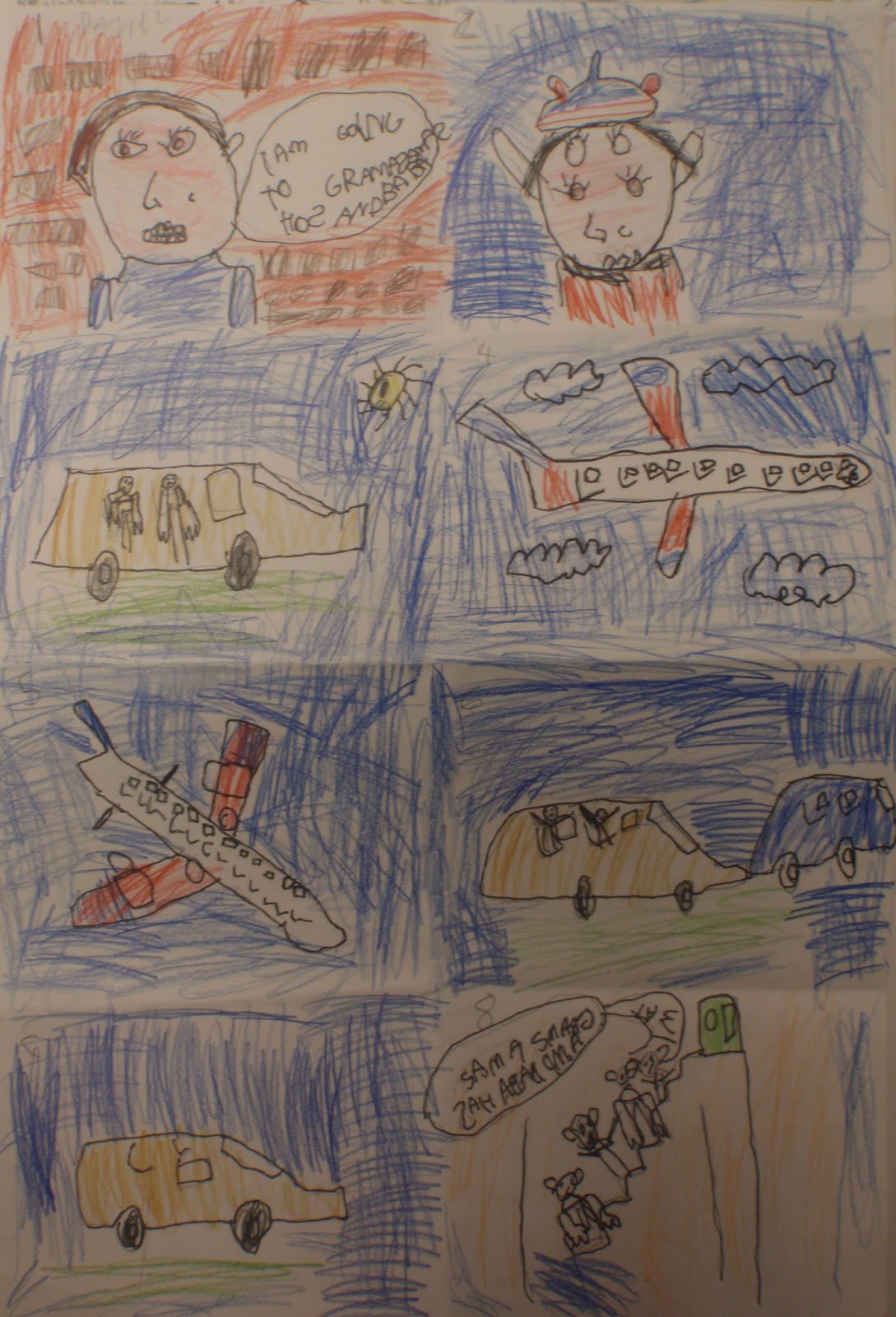 Burr Elementary Art: Kindergarten 8-Panel Comics