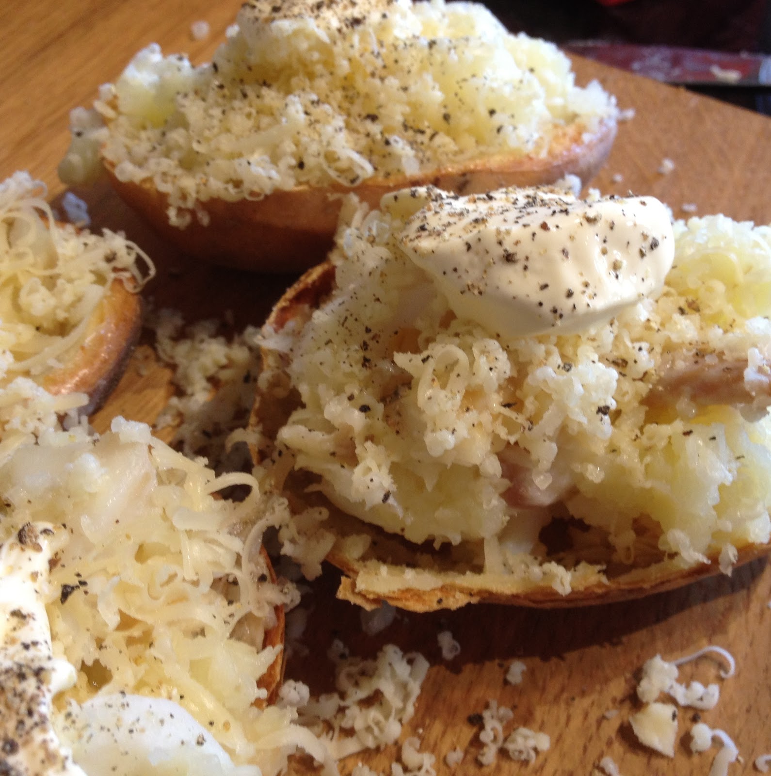 ONE MAN AND HIS HOB: BAKED SPUDS WITH SMOKED HADDOCK AND CREME FRAICHE