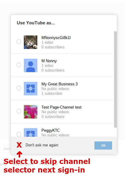 How to switch between YouTube channels after linking to a Google+ Page