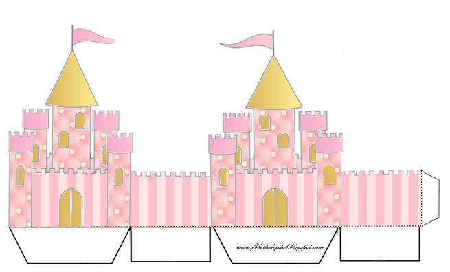 Golden Crown in Pink: Free Printable Castle Shaped Box. - Oh My Baby!