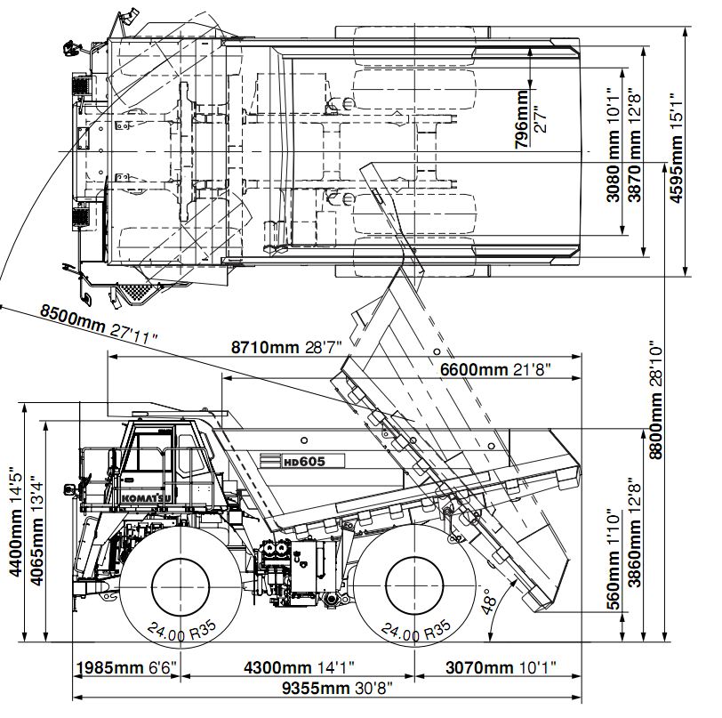 KOMATSU HD605-7R SPECIFICATIONS