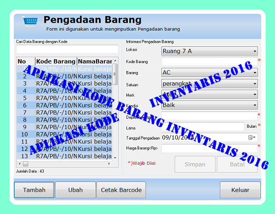 Download Aplikasi Kode Barang Inventaris Terbaru - Info Guru
