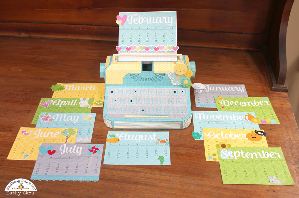 Doodlebug Design Inc Blog: Calendar Challenge: Fun 3D Calendar with Kathy