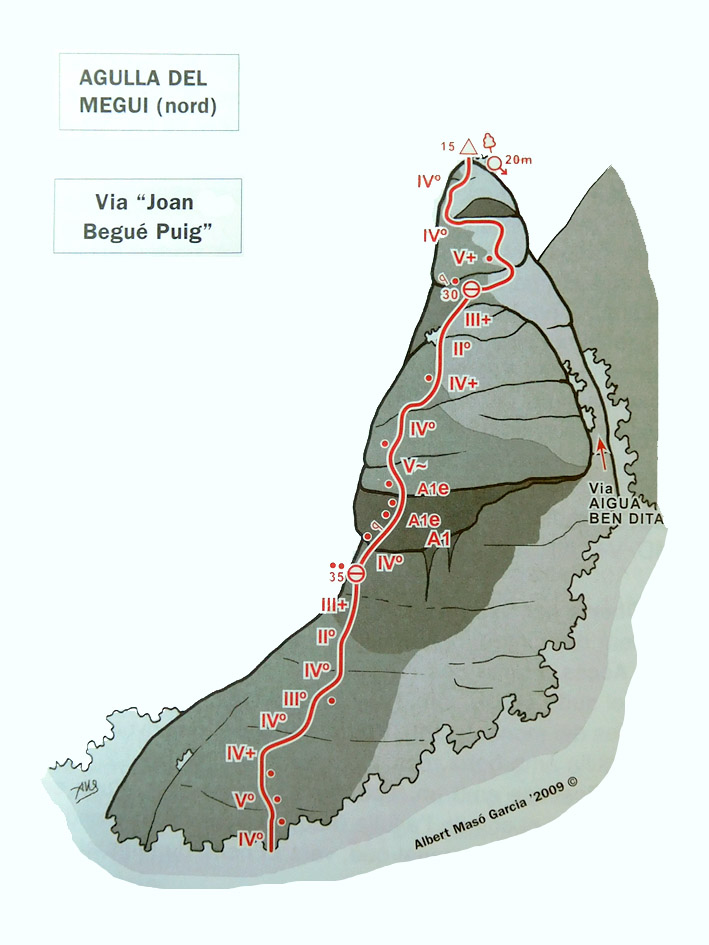Joan Begué Puig a l'Agulla del Megui (cota 448)