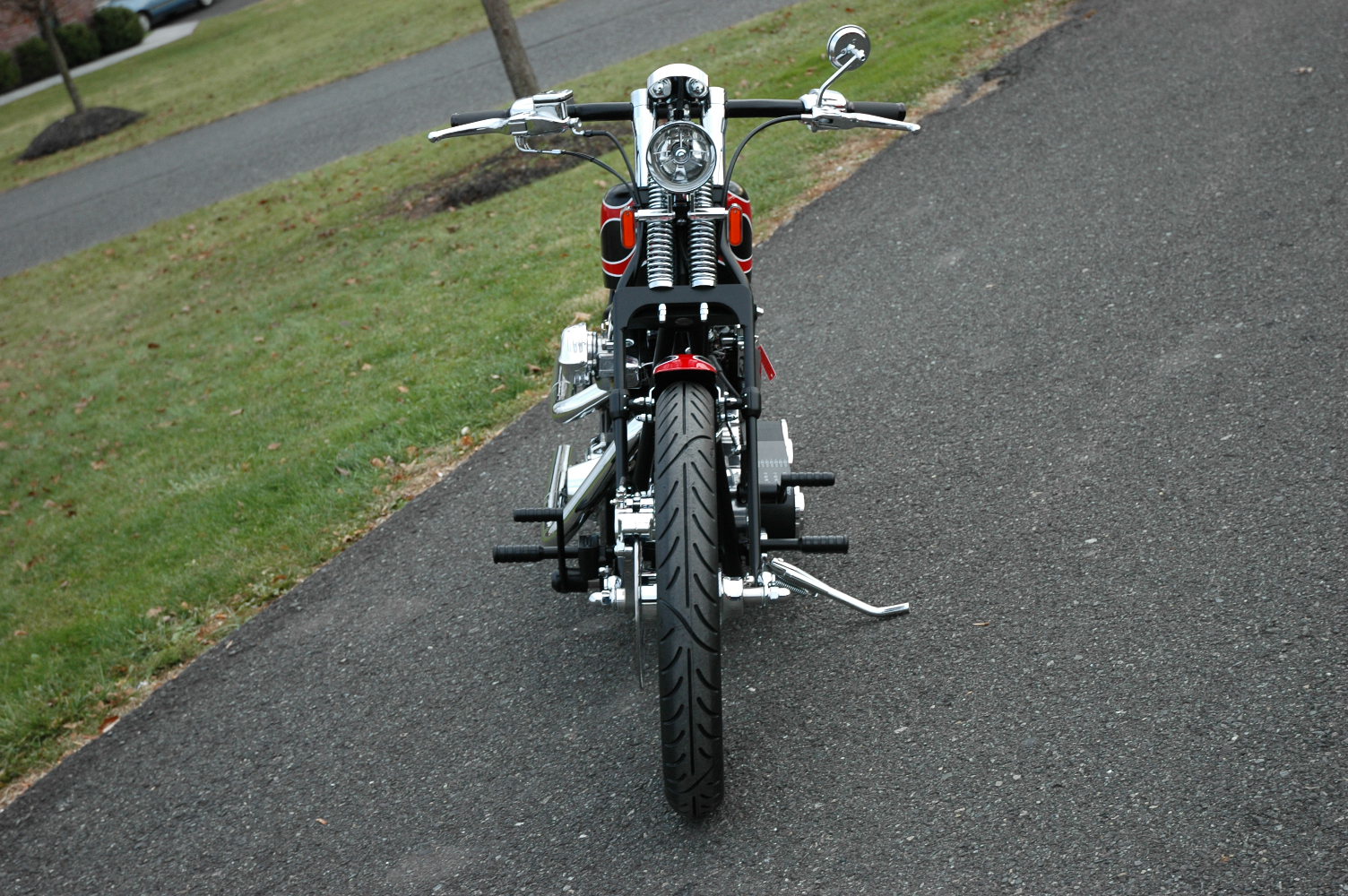 biker excalibur II: RED FLAMES HARLEY POWERED BOBBER by American ...