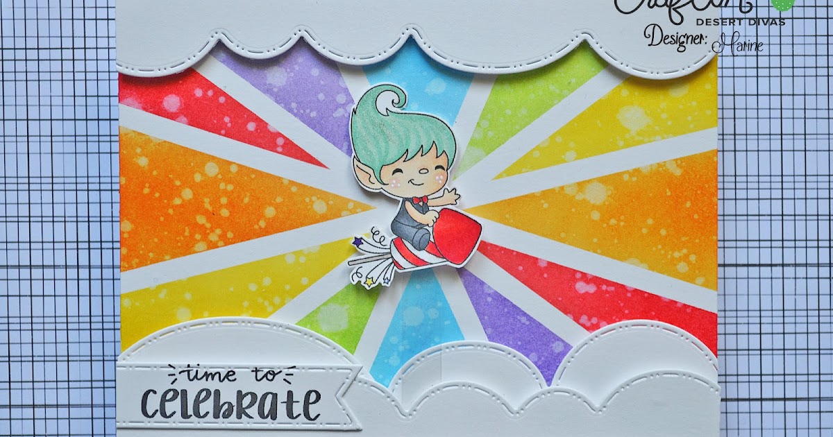 Blue Marine Craft: Craftin Desert Divas - Rainbow Party - Interactive Card