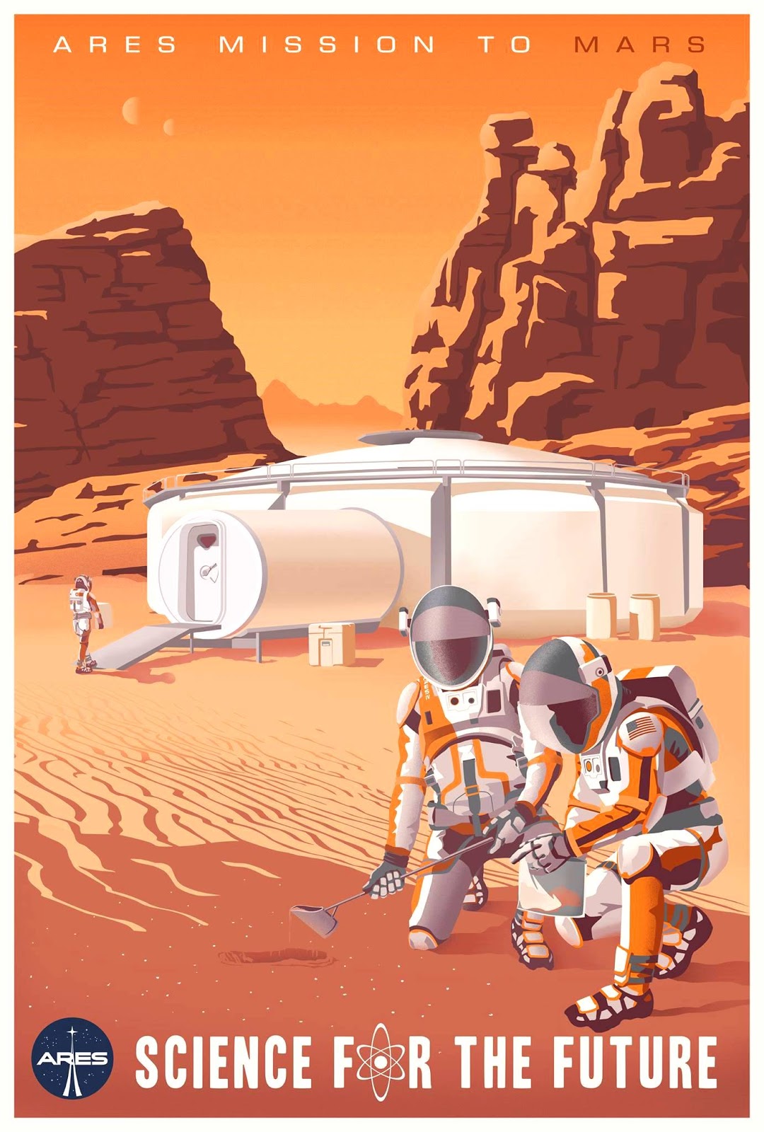 Illustrated movie posters for The Martian | human Mars