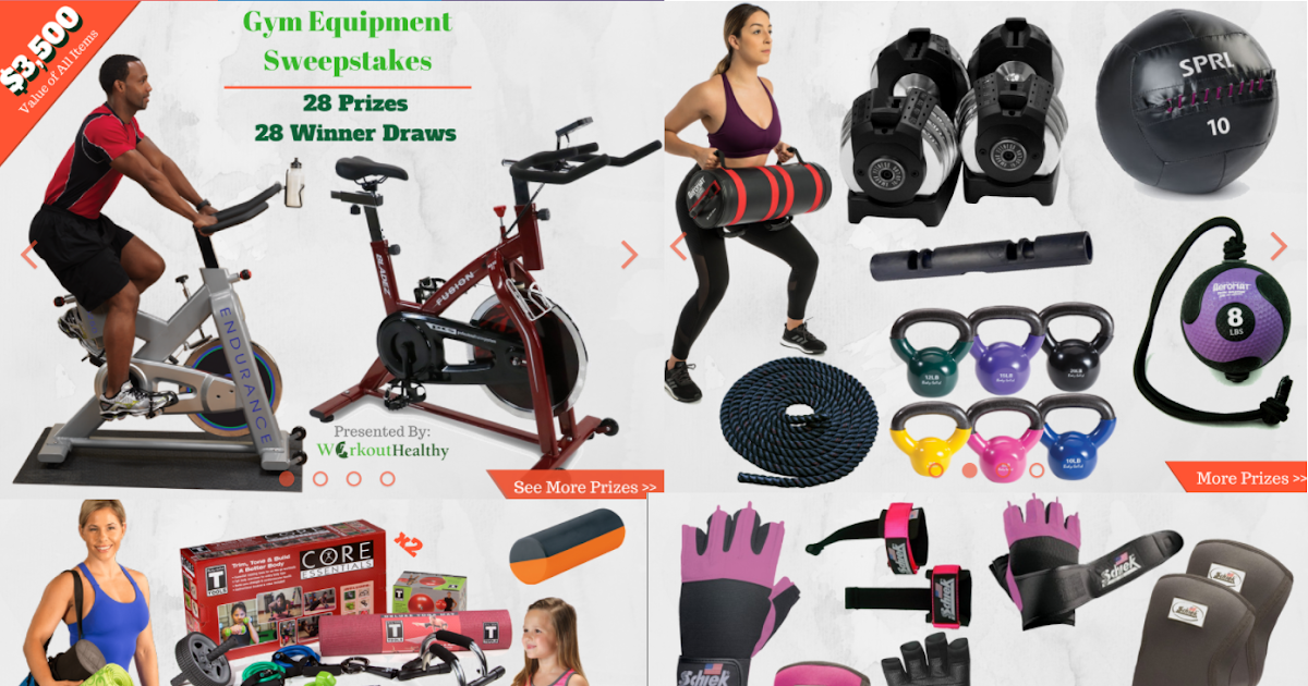 Workout Healthy Equipment Giveaway - 28 Winners. Win Different workout ...