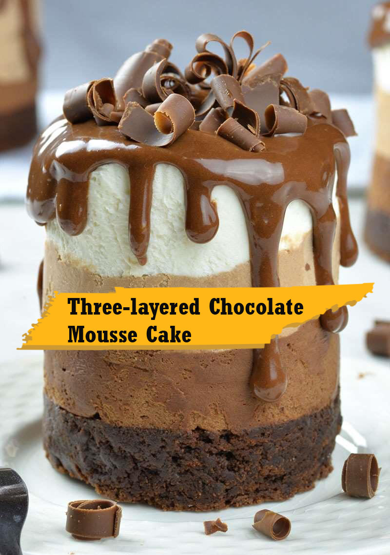 Three-layered Chocolate Mousse Cake - Recipes Cottage