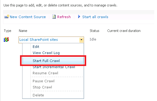 Sharepoint Pitstop How To Do A Full Crawl For Search From Central Administration