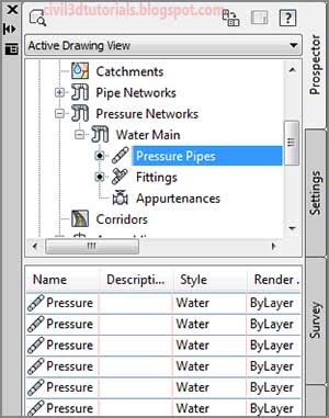 Exploring the Pressure Network - AutoCAD Civil 3D Tutorials