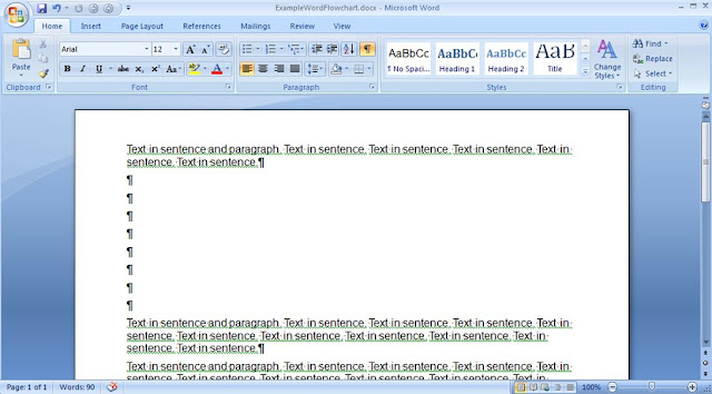 Dave's tech docs: Creating a simple flowchart in Microsoft Word