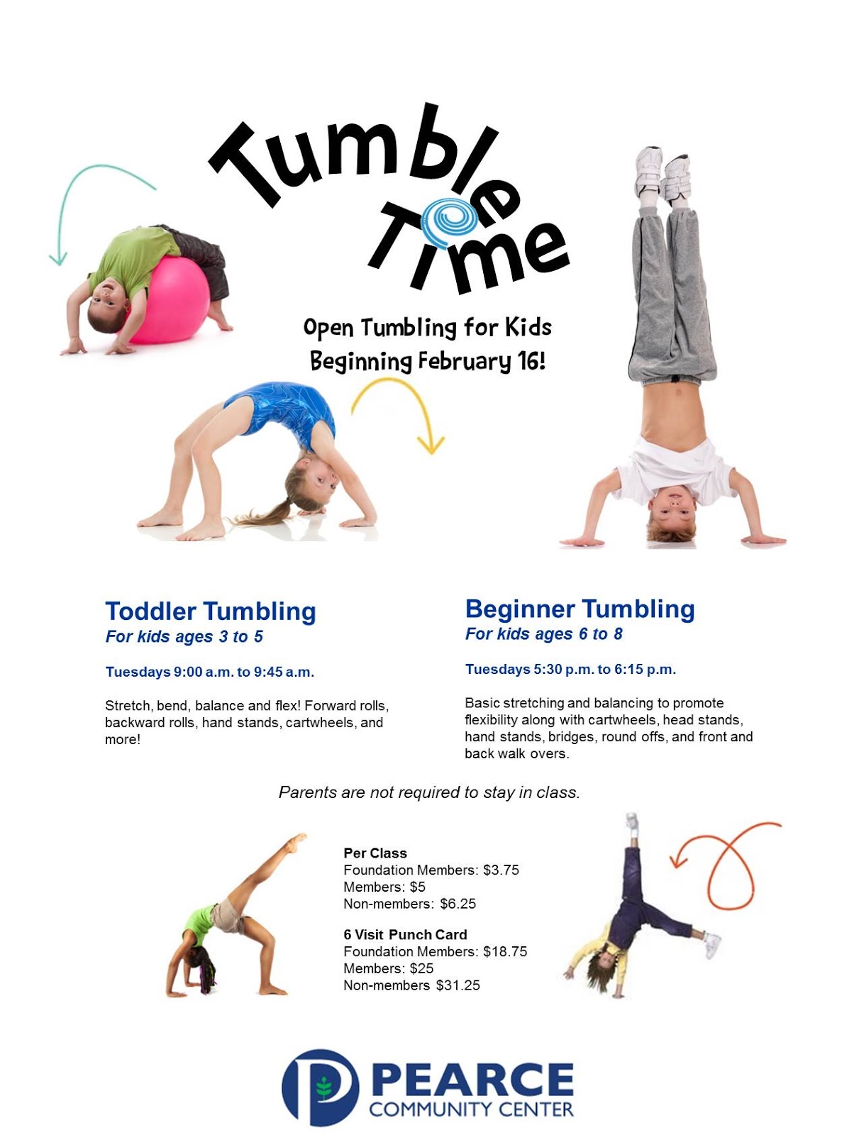 Pearce Community Center: Youth Tumbling Coming to Pearce