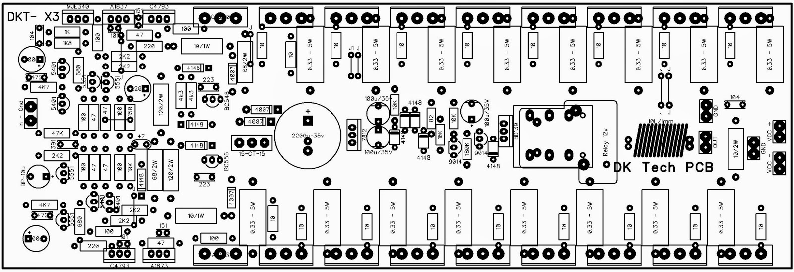 DK Tech PCB Audio Power AMPLIFIER: V4000 DAN KAWAN2 NYA