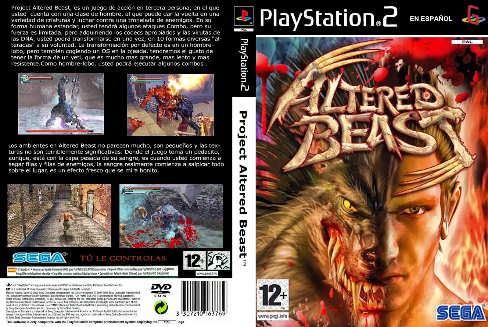 COVERCARATULAS DE DVD - CD COVERCREATORS: ALTERED BEAST PLAY 2 DVD COVER