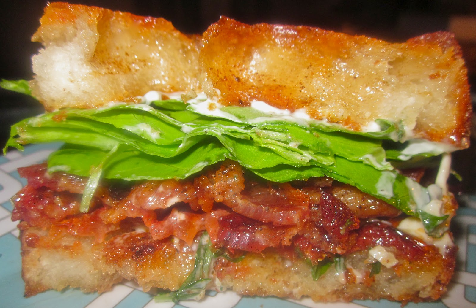 Haute + Heirloom: Slow Roasted BLT Sandwiches with Fried Bread & Basil Mayo
