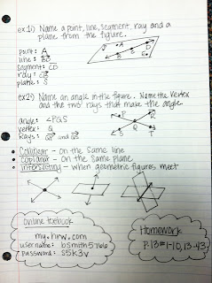 Geometry: 1.1 Geometric Vocabulary Notes